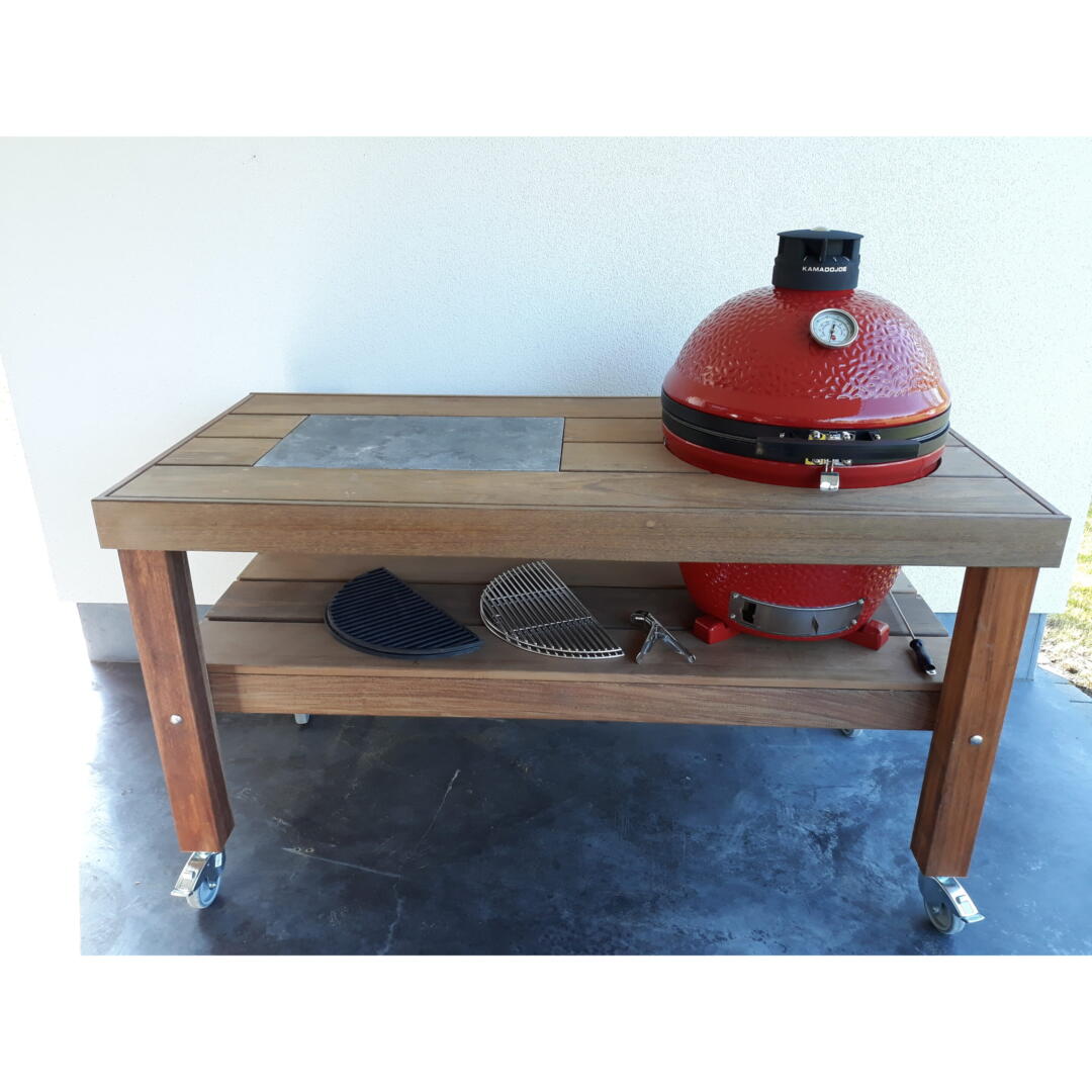 Classic II Stand-Alone & Ipé BBQ Table - Kamado BBQ