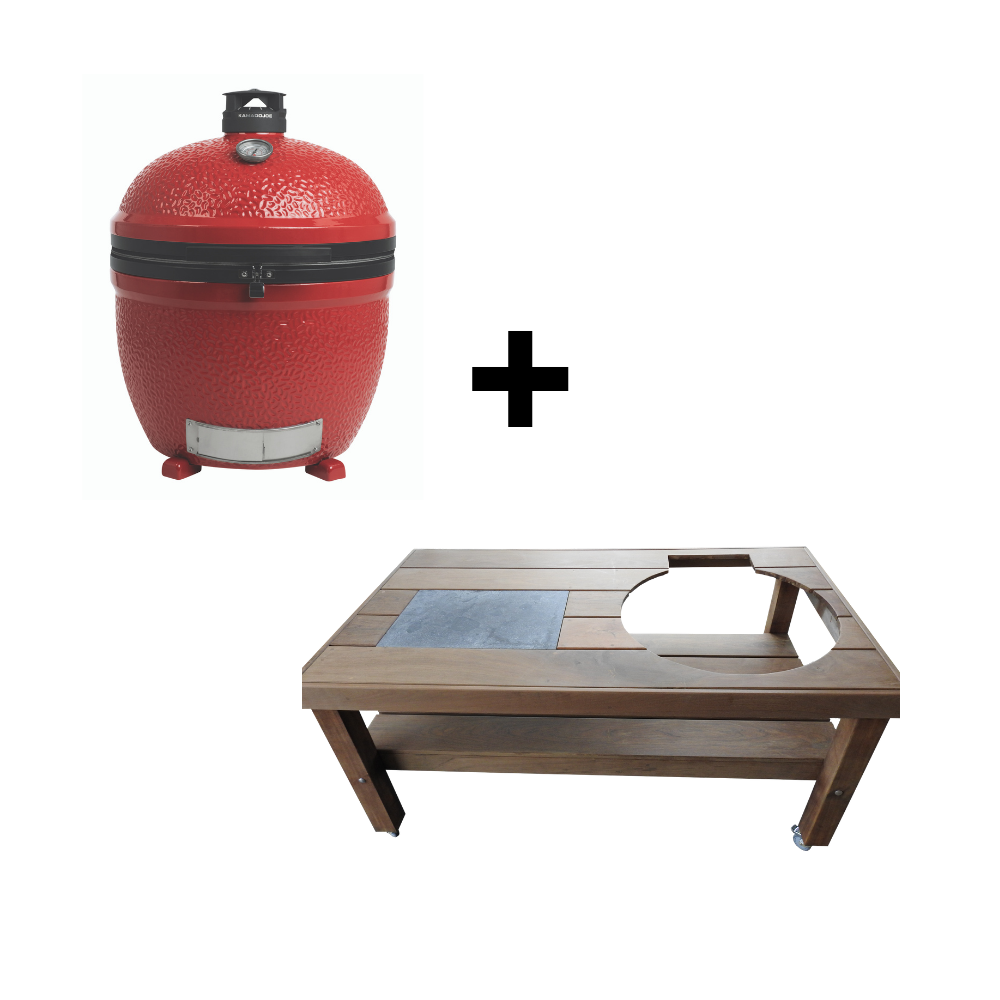 Big Joe II Stand-Alone & Ipé BBQ Table - Kamado BBQ